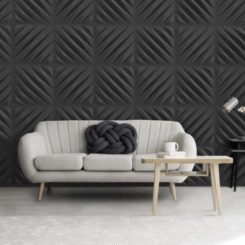 Jual 3D wall panel pvc. bukan wallpaper, sticker, foam. D136 50cm white ...