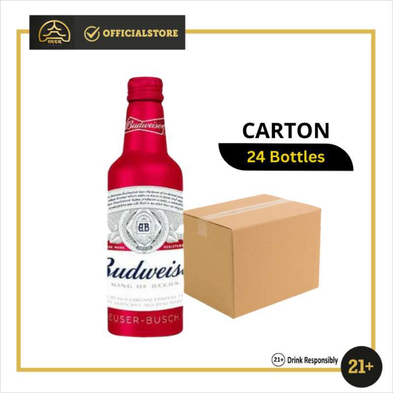 Jual Budweiser Alu Beer Bottle 355ml x 24 Bottle (1 Karton) di Seller ...