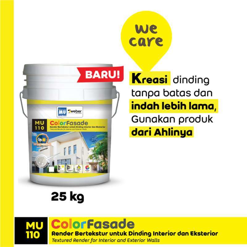 Jual Mortar Utama Weber Mu-110 Colorfasade Grain Sebanyak 5 Pail 25kg ...