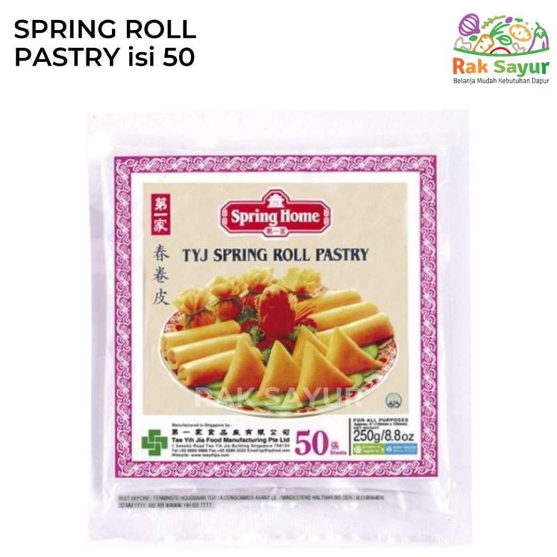 Promo Spring Roll Pastry Isi 50 Lembar Kulit Lumpia Pangsit Frozen Food ...
