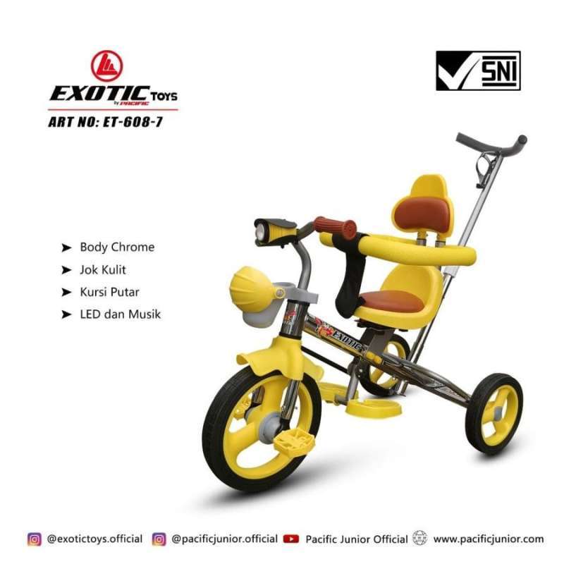 Jual Sepeda Anak Roda Tiga EXOTIC 608-7 CHROME Ban Karet + Musik By ...