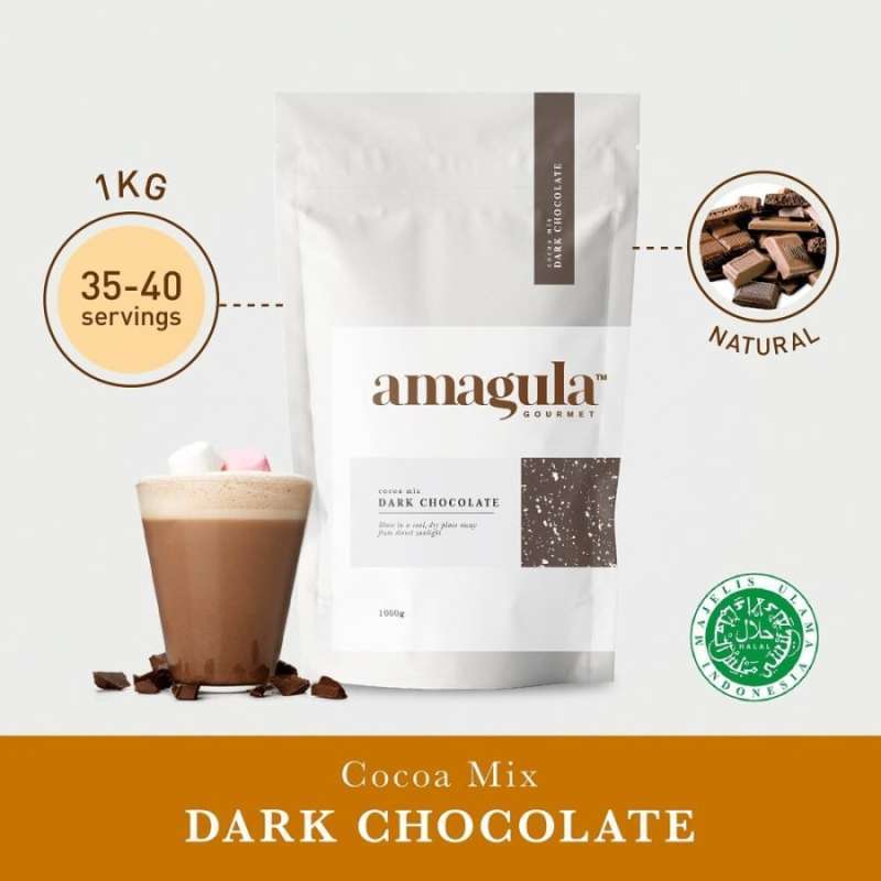 Jual Bubuk Minuman Premium Rasa Coklat Pekat 1000g - Amagula – Dark ...