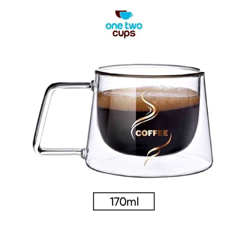 Jual One Two Cups Cangkir Kopi Anti Panas Double-wall Glass Dome 170ml Di Seller One Two Cups ...