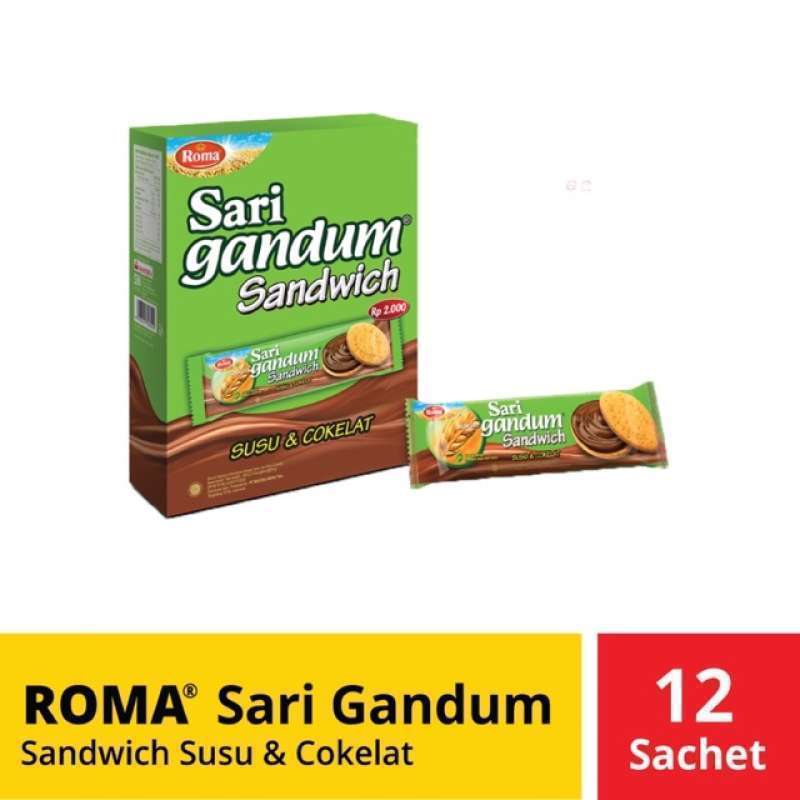 Jual Sari Gandum Sandwich Susu&coklat (12 Bungkus@36gr) Di Seller ...