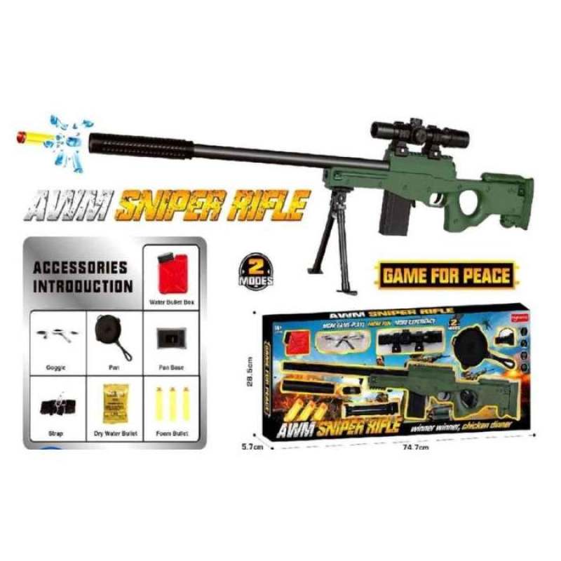 Jual Mainan Tembakan Sniper Rifle PUBG Peluru Air Keren Berkualitas ...