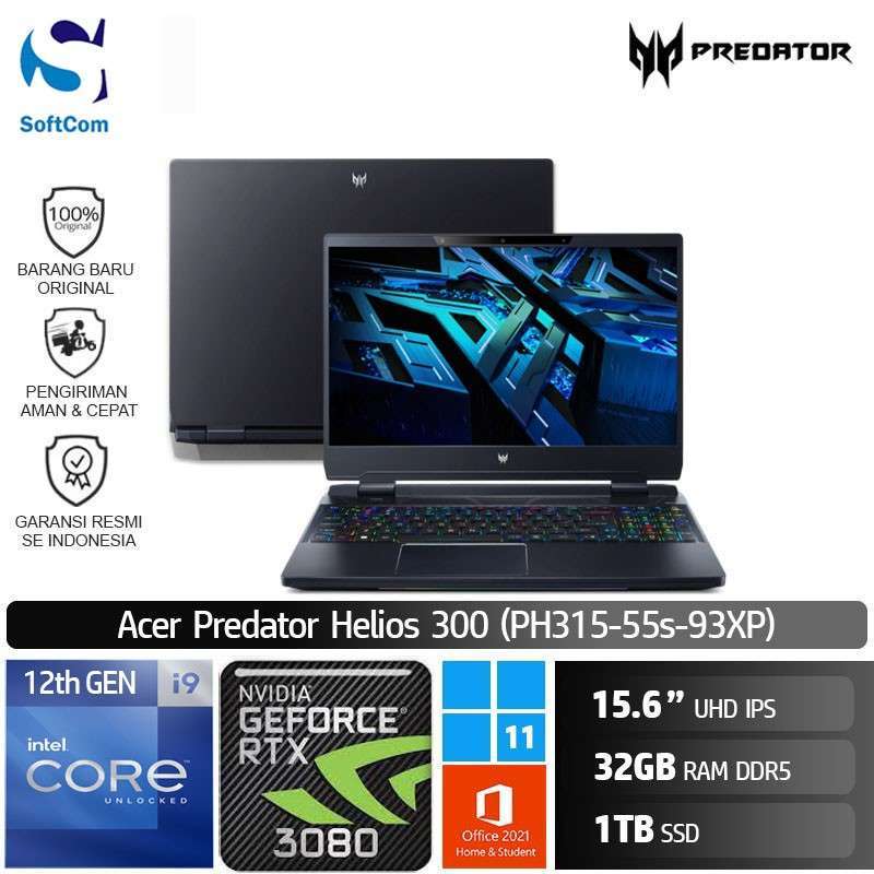Promo Acer Predator Helios 300 Ph315 55s 93xp Laptop Gaming [core I9 ...