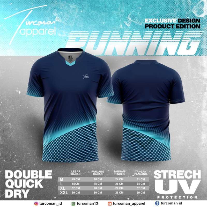 Jual turcoman apparel Jersey running pria dryfit lengan pendek baju olahraga lari di Seller ...