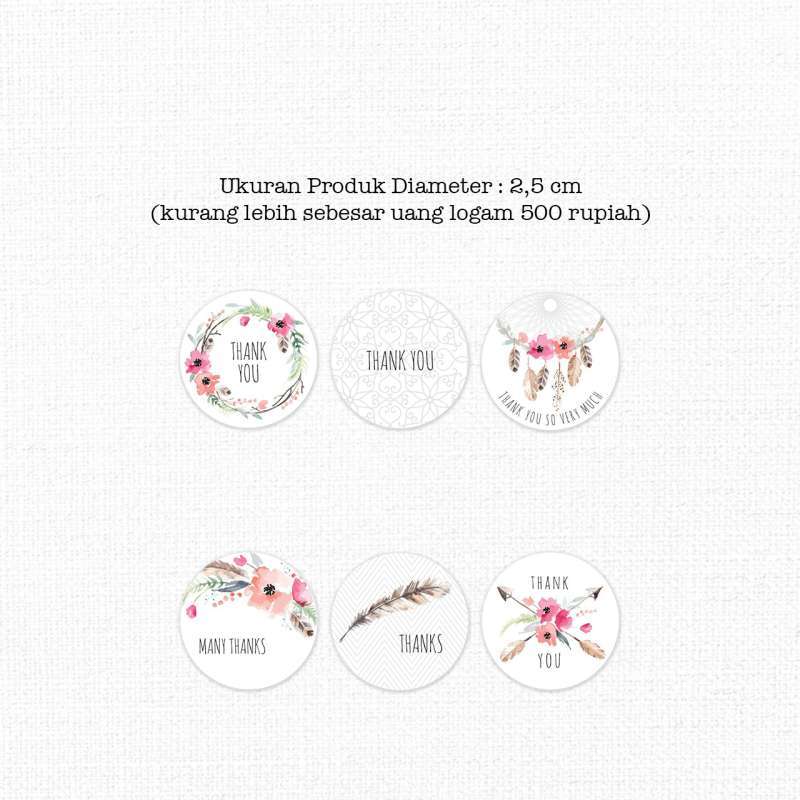 Promo Sk-c817 Sticker Thank You 1 Roll 500pcs Stiker Label Makanan ...