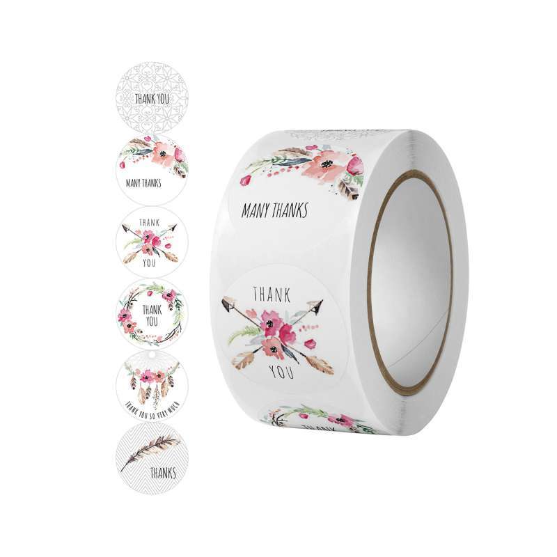 Promo Sk-c817 Sticker Thank You 1 Roll 500pcs Stiker Label Makanan ...