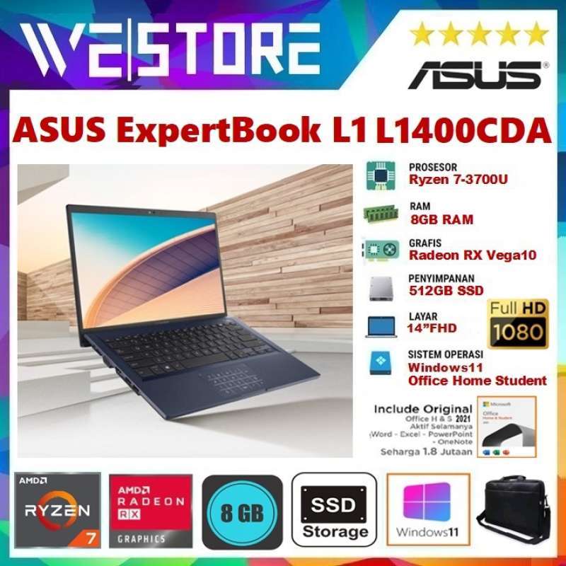 Promo ASUS ExpertBook L1 L1400CDA - R7 3700U 8GB 512GB SSD 14FHD WIN11 ...