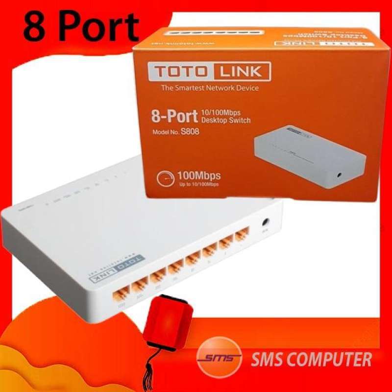 Jual Totolink S808 8-Port 10/100Mbps Desktop Switch Fast Ethernet di ...
