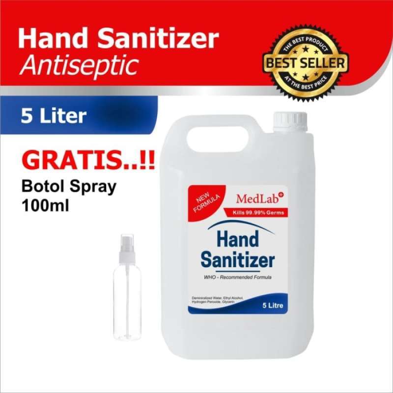 Promo Handsanitizer Hand sanitizer Medlab 5 liter Diskon 33% di Seller ...