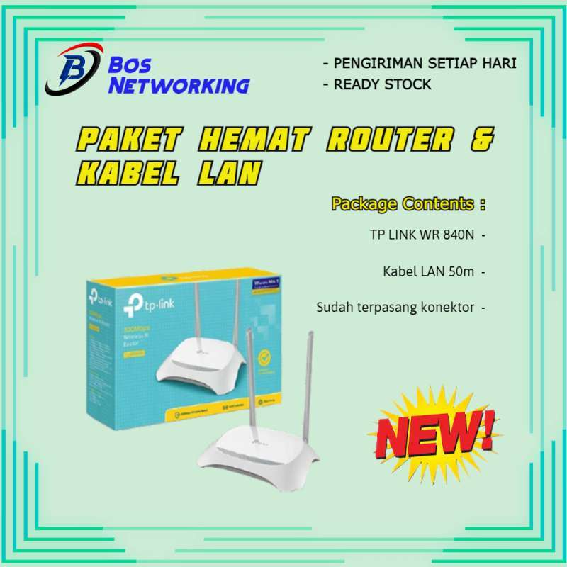 Jual Paket Hemat Router Tp Link Wr840 Kabel Lan Spectra 50m Di Seller Bos Networking ...