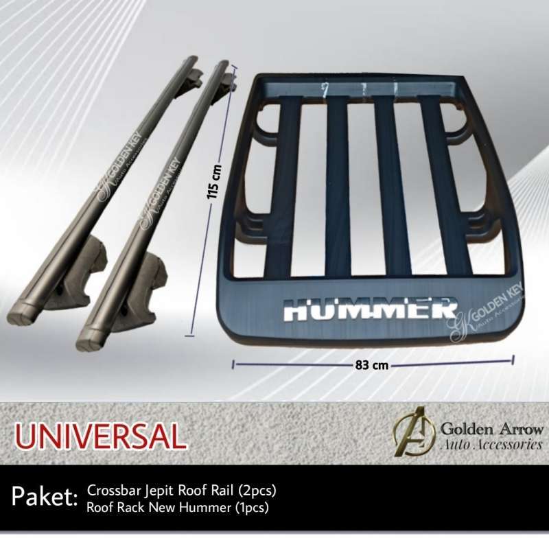 Jual PAKET Roof Rack New Hummer / TRD Sportivo + Crossbar Jepit Roof ...