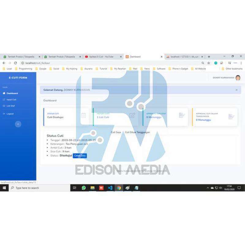 Jual Project Sistem Informasi Pengajuan Cuti Ver. 1.1 Di Seller P-store ...