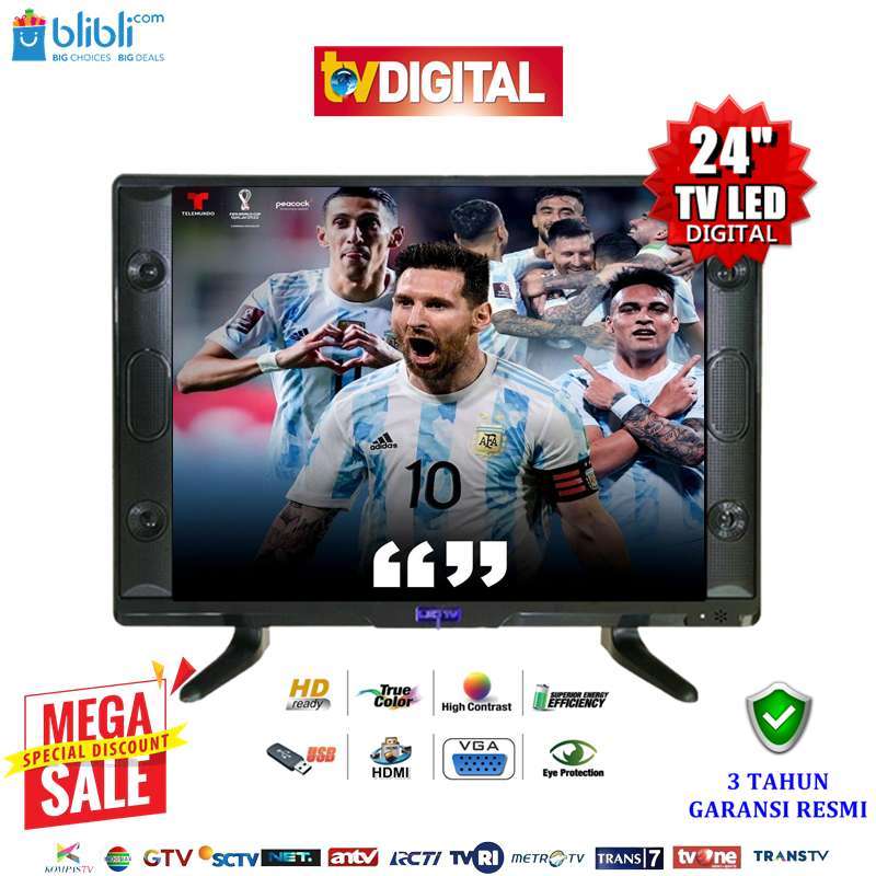 Promo DIGITAL TV LED 24 inch Lengkap Port Input USB HDMI VGA AV DLL ...