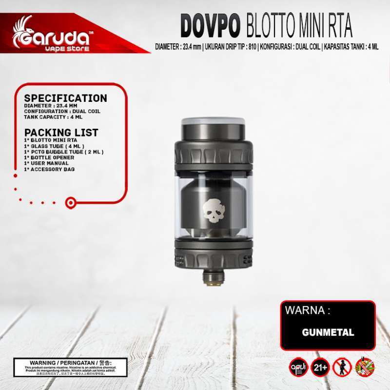 Jual RTA Blotto Mini Dovpo 100% Authentic GUNMETAL di Seller Garuda ...