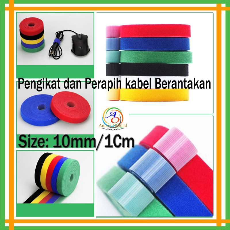 Promo Velcro Strap Gulungan 10mm 1cm cable Tie Roll Pengikat Kabel ...