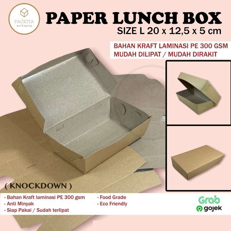 Promo Paper Lunch Box (L) Lipat ECO Kraft Diskon 6% di Seller Packita ...