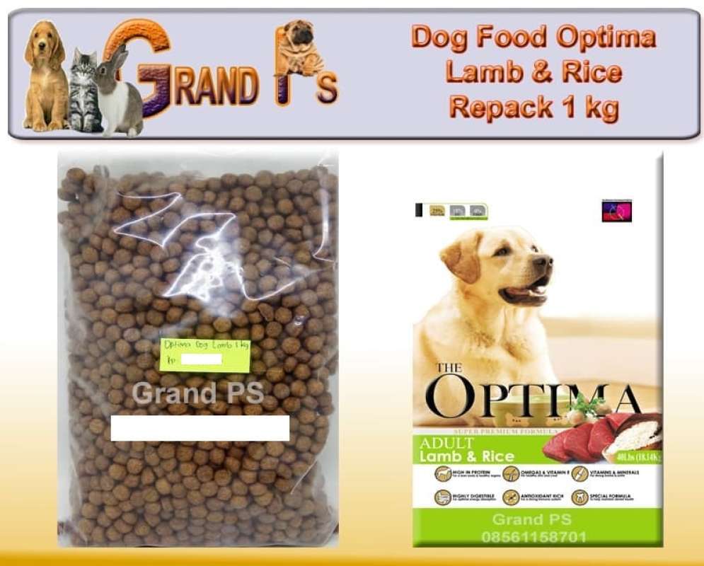 Jual Dog Food Optima lamb kemasan repack polos 1 kg di Seller Grand PS ...