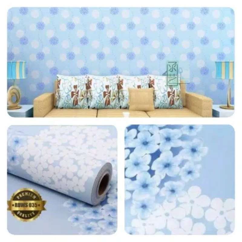 Jual WALLPAPER STICKER DINDING DANDELION BIRU UKURAN 45 CM X 10 M di ...