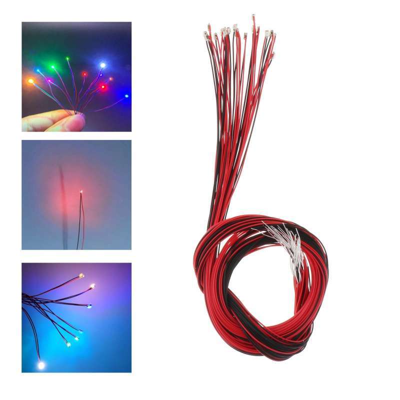 Promo 60x Mini Pre Wired #0805 SMD LED Lights Micro Pre-soldered Micro ...