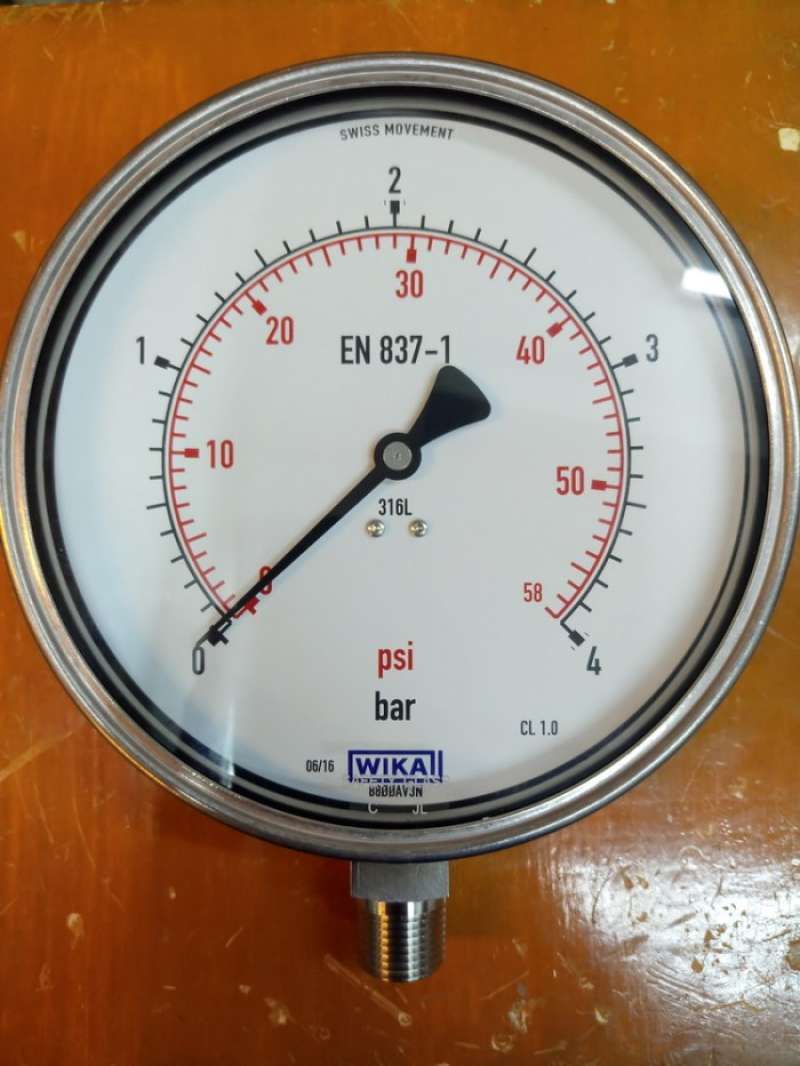 Jual WIKA Pressure Gauge 232.50.160 Range 4 bar 2nd scale psi di Seller Aksara_STORE - Wanajaya ...
