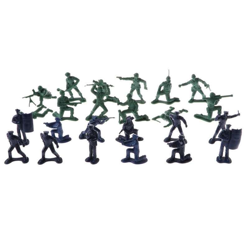 Jual 24pcs Playset Plastic Toy 5cm Soldiers & Police Army Men Figures ...