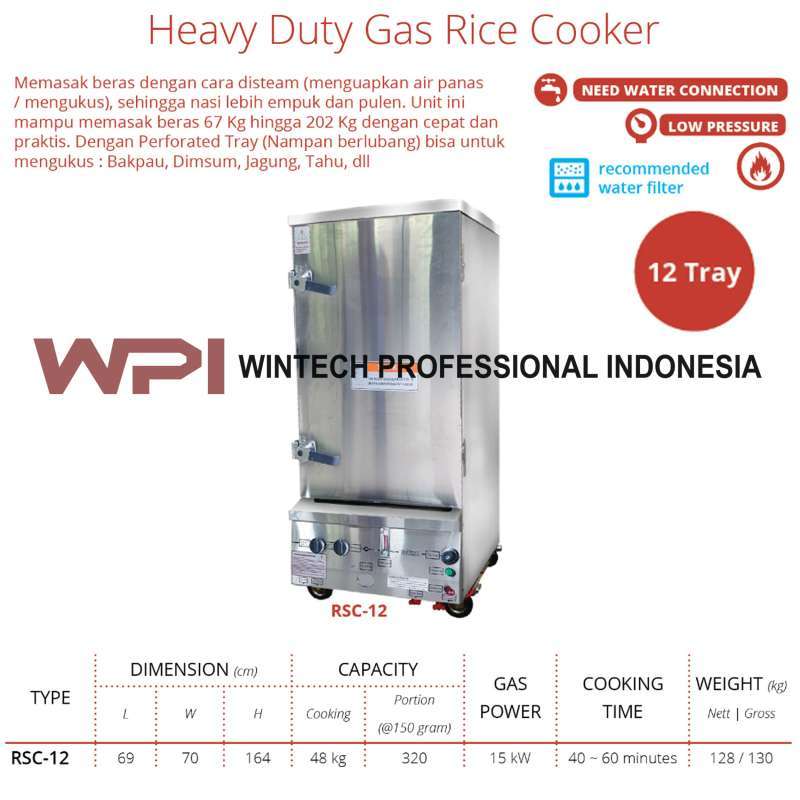 Promo Getra RSC-12 Heavy Duty Rice Cooker - Steamer - Mesin Pemasak Kukus Nasi Dengan Cara ...