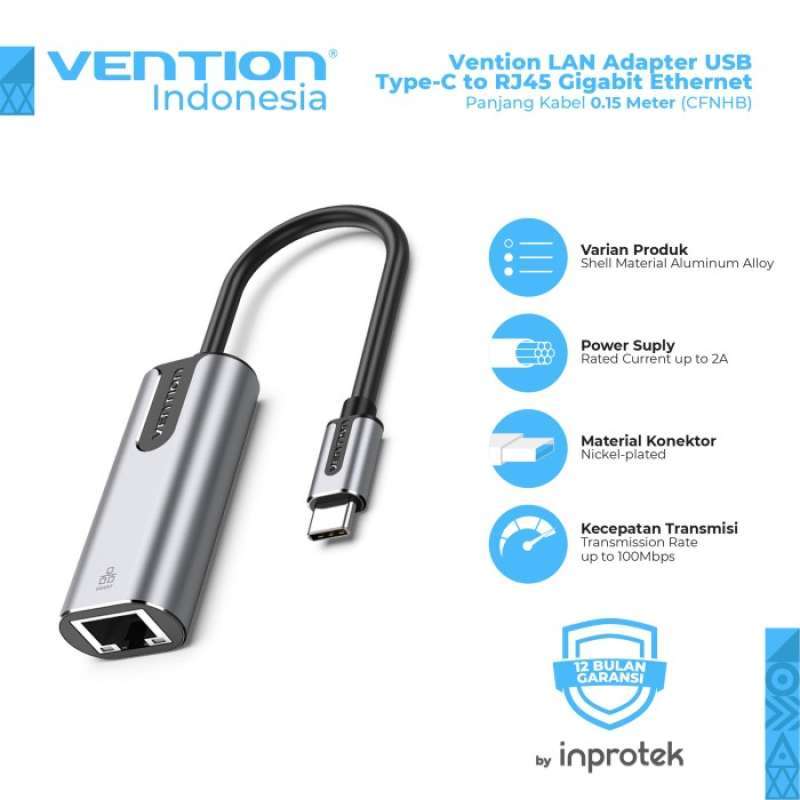 Jual Vention LAN Adapter USB Type-C to RJ45 Gigabit Ethernet di Seller ...