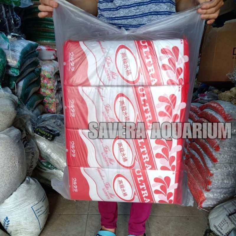 Jual Kapas Ultra Merah 1Ball / Isi 20Pcs / Busa Filter Aquarium di ...