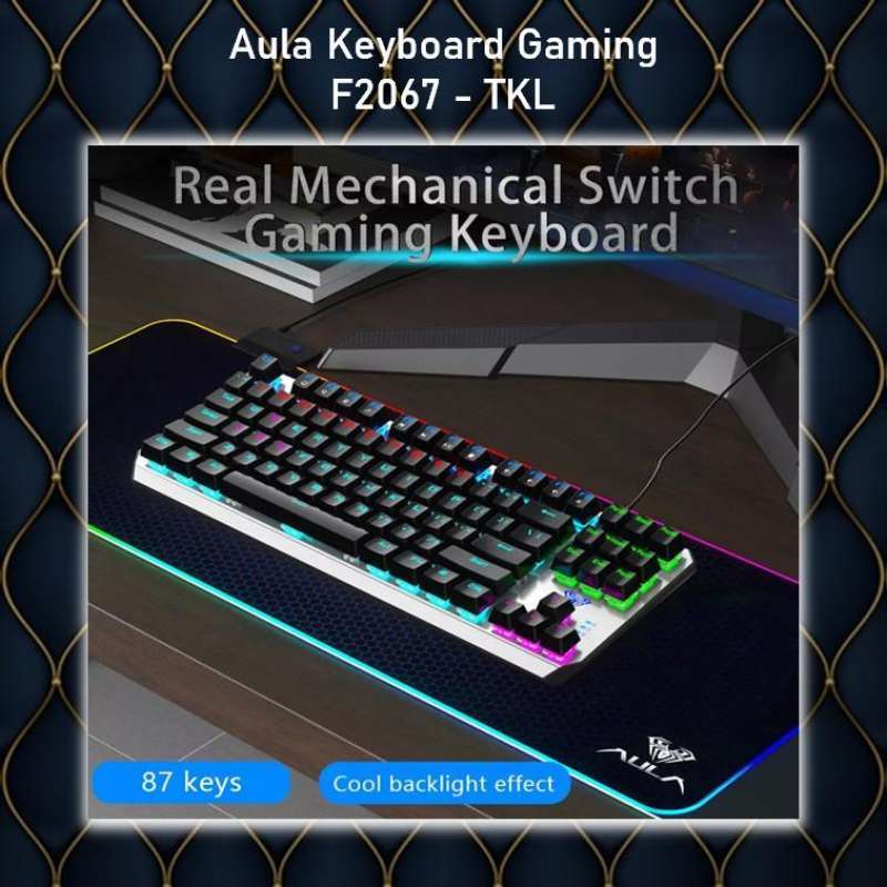 Jual AULA Keyboard Gaming Mechanical F2067 TKL - K - RGD Blue Switch di ...