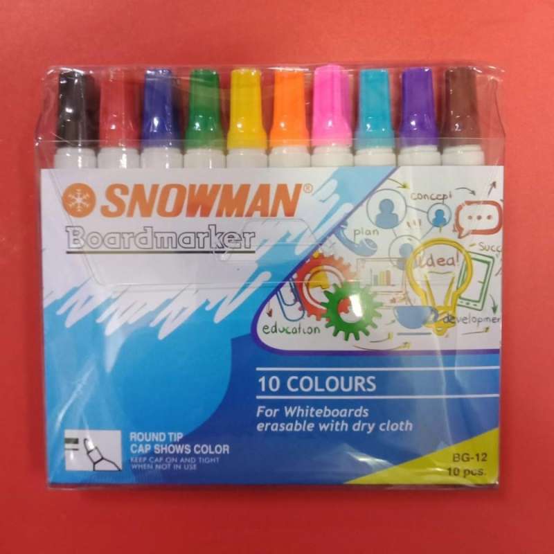 Jual Spidol Boardmarker Snowman 10 Warna Di Seller Bintangsuksesatk ...
