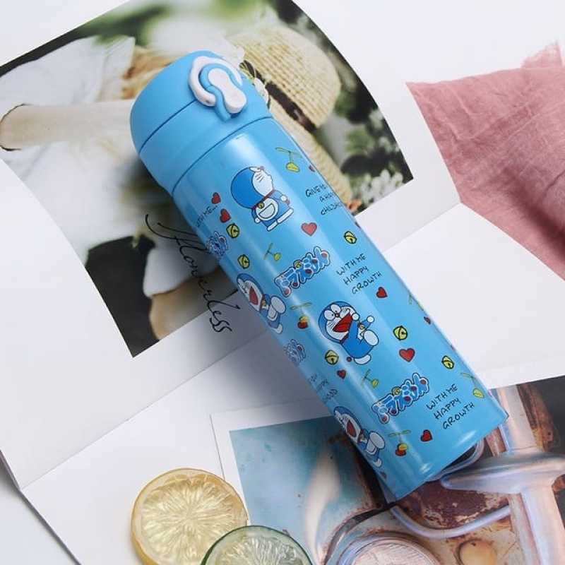 Jual Termos Karakter Safety Lock Doraemon Hello Kitty Tutup Kancing One ...