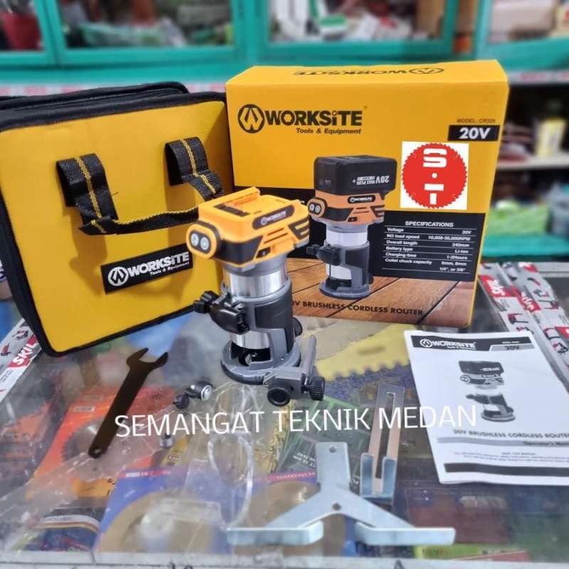 Jual Cr326 Cordless Brushless Router Profil Wood Trimmer Kayu Unit ...