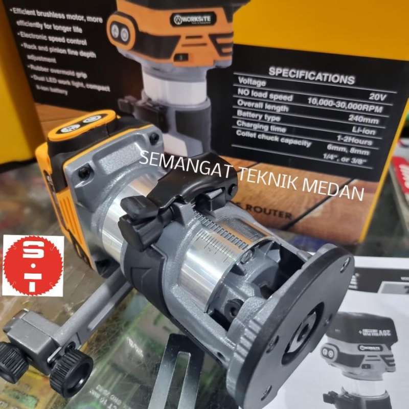 Jual Cr326 Cordless Brushless Router Profil Wood Trimmer Kayu Unit ...