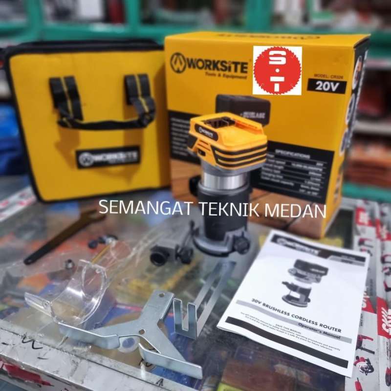 Jual Cr326 Cordless Brushless Router Profil Wood Trimmer Kayu Unit ...