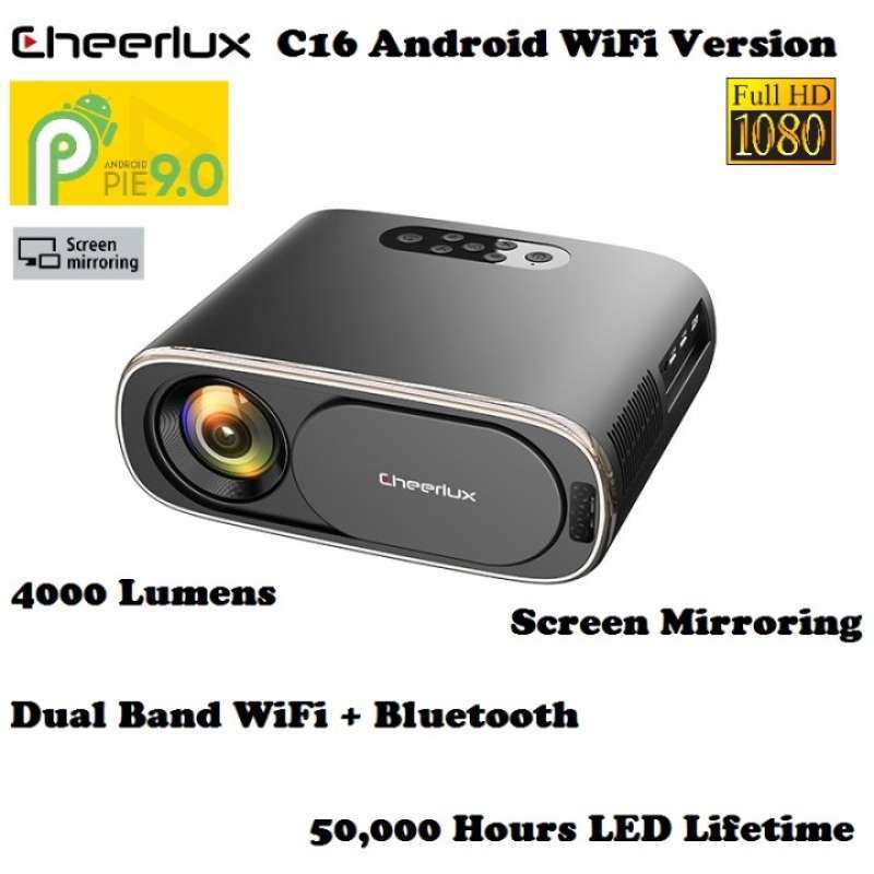 Jual CHEERLUX C16 ANDROID WiFi - Smart Android Projector 1080P 4000 ...