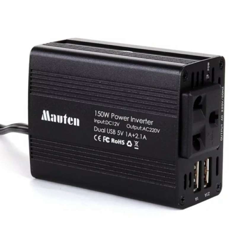 Jual [TAFFWARE] Power Inverter Mobil dengan 2 USB Port 150W 220V di ...