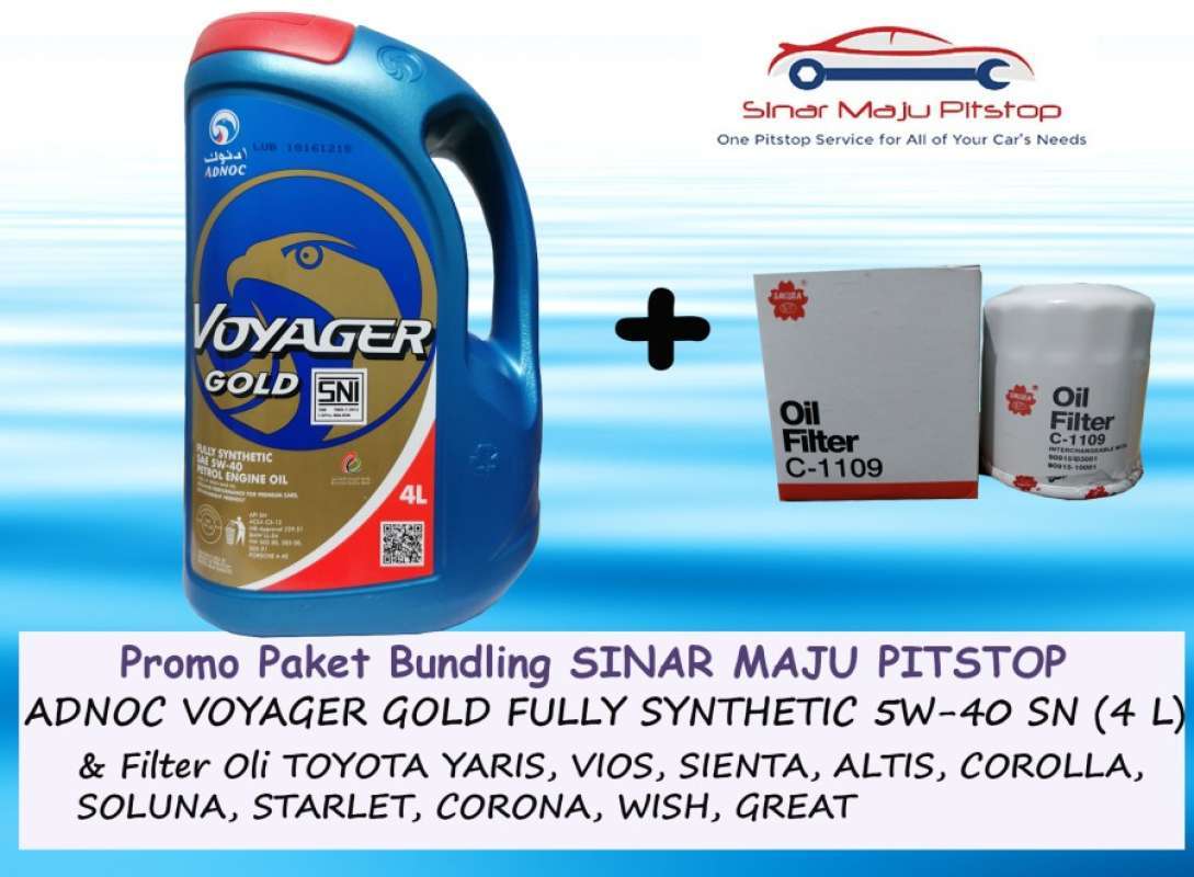 Promo Paket Bundling Oli ADNOC VOYAGER GOLD 5W-40 SN FULLY SYNTHETIC ...