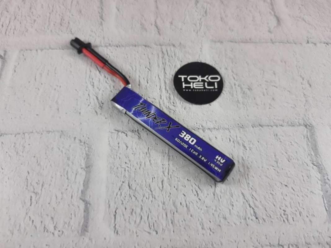 Jual ThunderX 3.8V 380mAh 60C 1S HV Lipo Battery GNB27 with Wire di ...