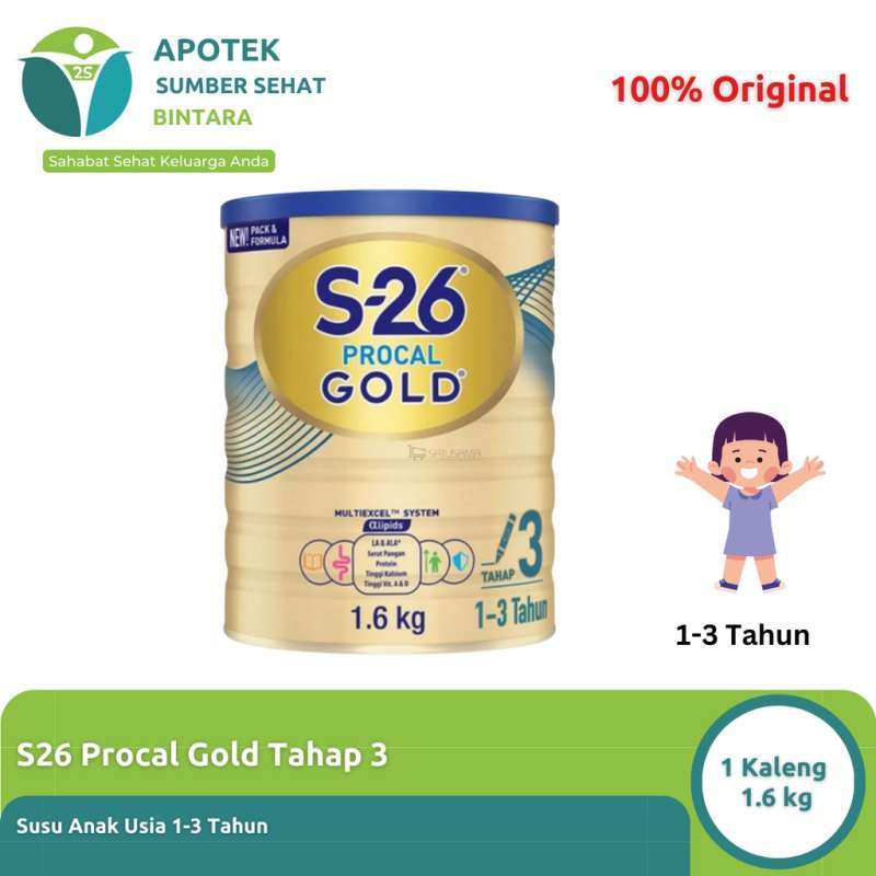 Jual S26 Procal Gold Tahap 3 Anak Usia 1-3 Tahun 1.6 kg di Seller Apotek Sumber Sehat Bintara ...