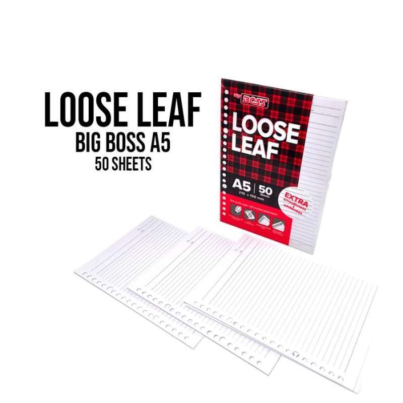 Jual Loose Leaf Garis A5 - 50lembar / kertas loose leaf BIG BOSS di Seller Eselon Stationery ...