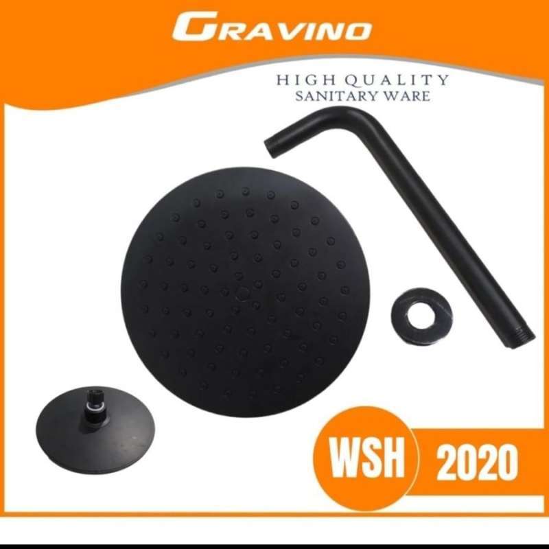 Jual wall shower bulat hitam 8 inch gravino wsh 2020 di Seller Toko ...
