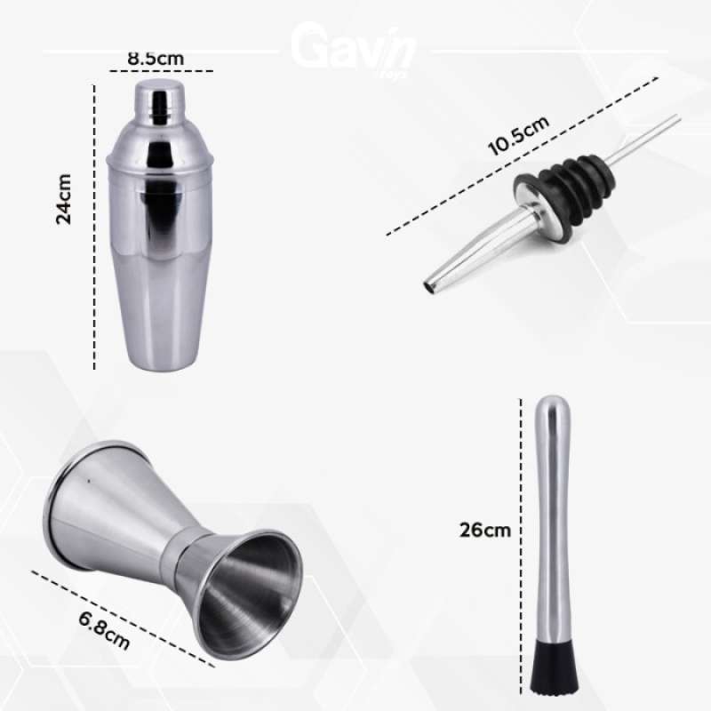 Promo Cocktail Shaker Set 750ml Stainless Bartender Tools Pengocok ...