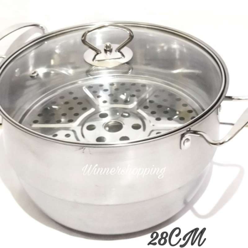 Jual Free Ongkir 28Cm Soup Pot Steamer Panci Sop/Sup Lengkap Kukusan ...