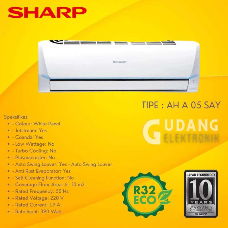 Jual AC SHARP 1/2PK - AHA-05SAY - THAILAND + PASANG di Seller Sinar ...