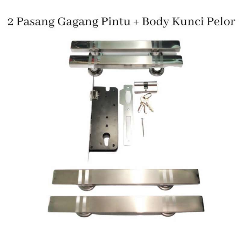 Jual Gagang tarikan pintu set Pipih 33cm pegangan pintu Stainless ...
