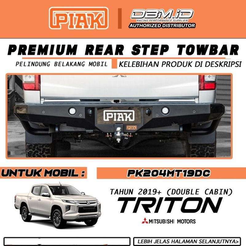 Jual PIAK Premium Rear Step Towbar with Side Protection Triton Dcab ...