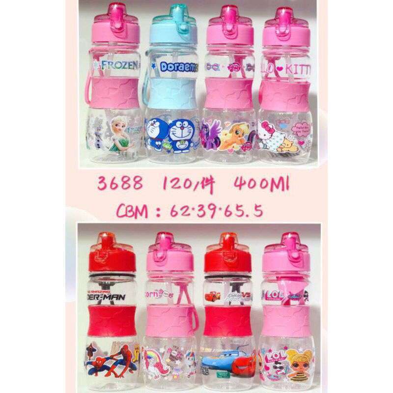 Jual 【TEC】BOBO Botol Minuman Anak-Anak Lucu Botol Sedotan Kaca 400ml ...